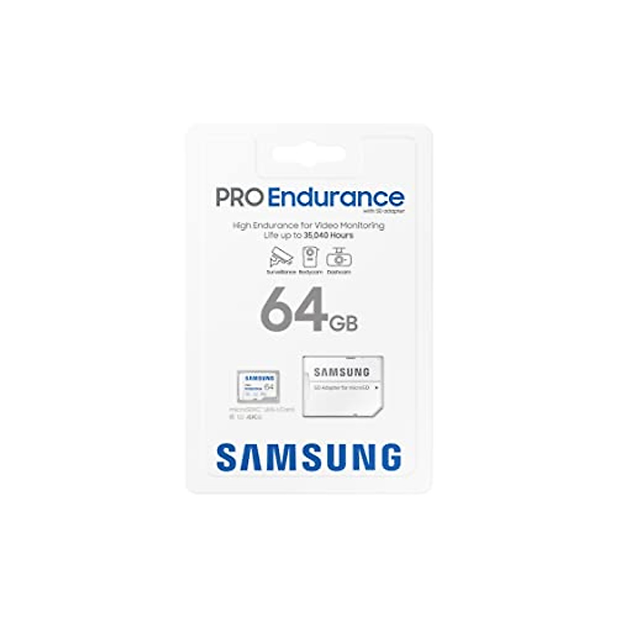 SAMSUNG PRO Endurance 64GB MicroSDXC Memory Card with Adapter for Dash Cam, Body Cam, and security camera – Class 10, U1, V10 (‎MB-MJ64KA/AM)