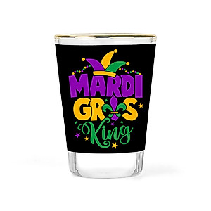 Mardi Gras Shot Glass Set- Couples Gift Set - King and Queen Shot Glasses - His and Hers Gift - Couple Shots - Mardi Gras Favors