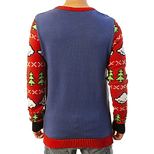 Ugly Christmas Party Sweater Unisex - Super Santa -Medium Super Santa Blue