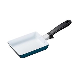 Kyocera IH CF-EC-WBU-BC Egg Pan, 5.1 x 7.1 inches (13 x 18 cm), White, Blue Cerabrid Frying Pan