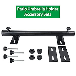 Finderomend Deck Umbrella Mount, Easy Install and Move Outdoor Patio Umbrella Holder (Grille/Post) for Sail Shade Pole/Flagpole/String Light Pole Save Space on Deck
