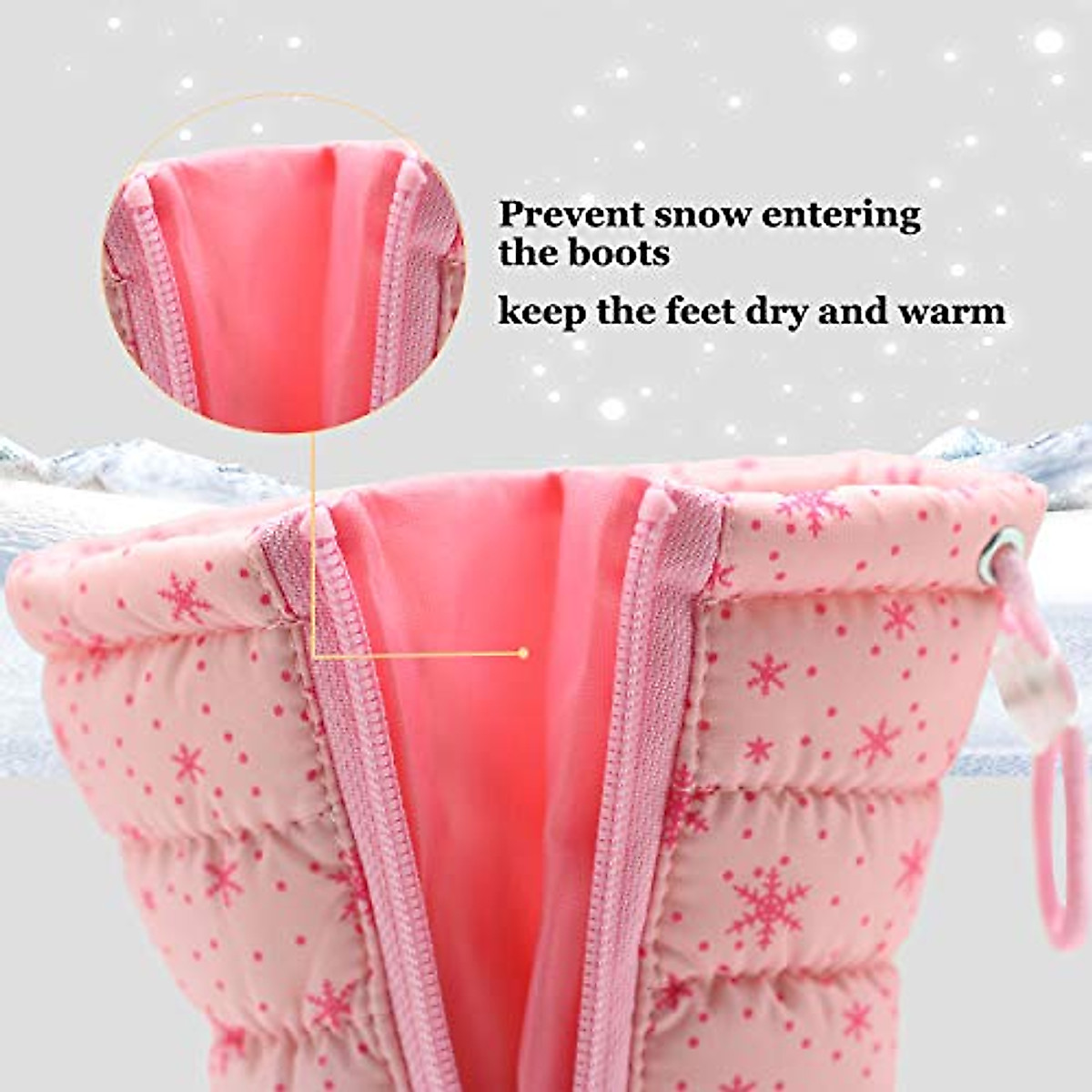 Apakowa Kid's Girls Cold Weather Snow Boots (Toddler/Little Kid) (8.5 M US Toddler, Pink2)