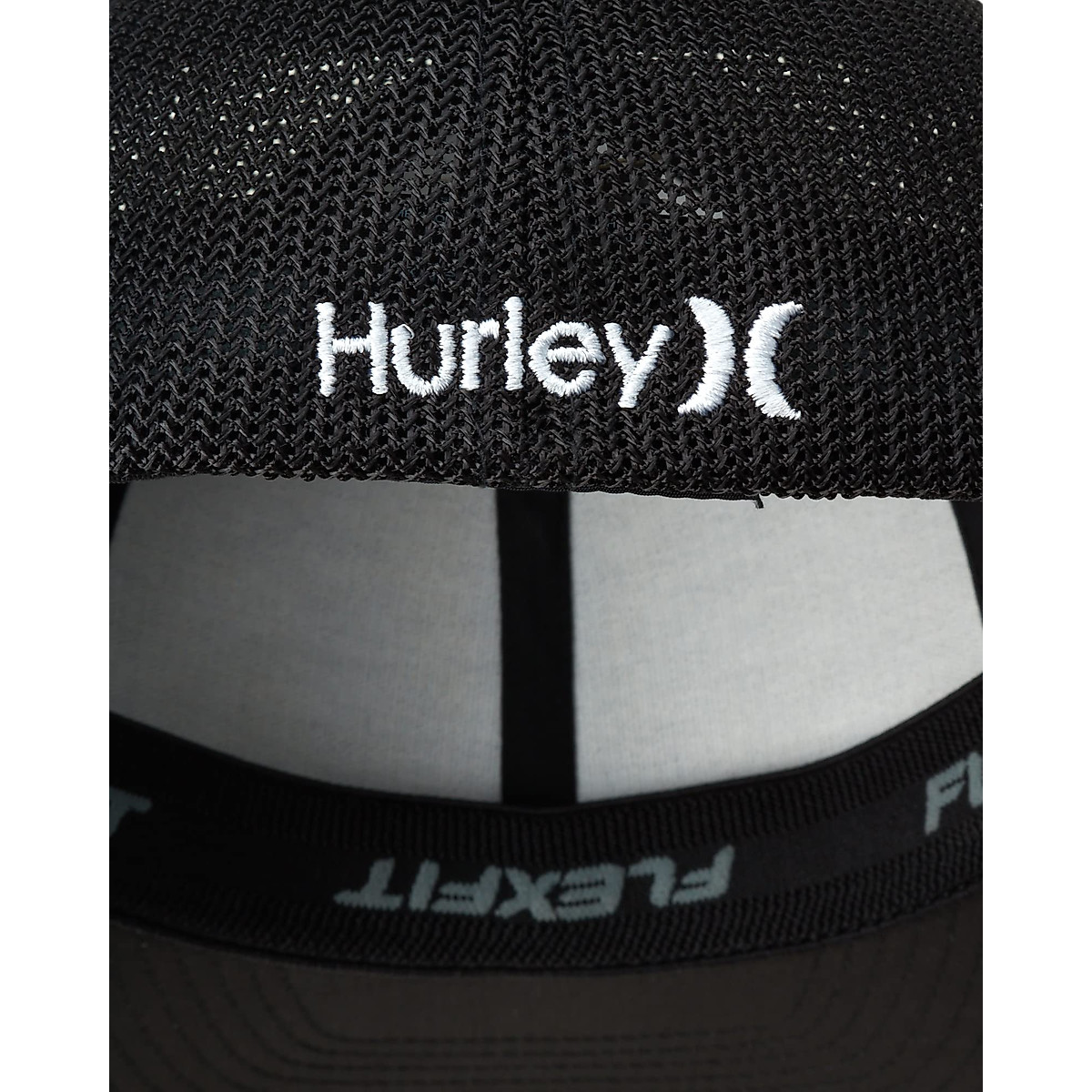 Hurley Men's Caps - Mini Icon Mesh Panel Baseball Cap - Fitted Hats for Men, Size Large-X-Large, Black