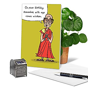 Nobleworks Funny Happy Birthday Note Card with Envelope (4.63 x 6.75 Inch) Age Wisdom 8576 (1 Card)