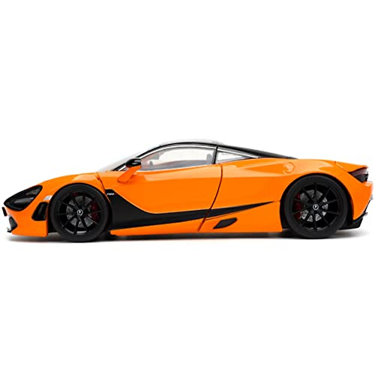 McLaren 720S Orange and Black Hyper-Spec Series 1/24 Diecast Model Car by Jada 32719
