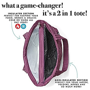 Foundry by Fit + Fresh, All The Things Tote Bag, Luggage, Travel Duffle Bag & Metro Tote, 2-In-1 Laptop Bag for Women, Dual-Compartment Tote Bag with 15" Laptop Section