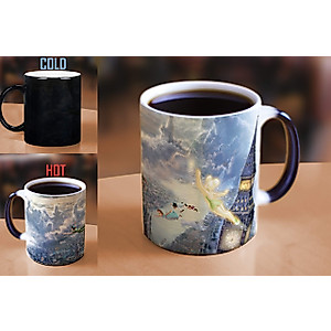 Morphing Mugs Disney - Peter Pan - Tinker Bell - Fly to Neverland - One 11 oz Color Changing Heat Sensitive Ceramic Mug – Image Revealed When HOT Liquid Is Added!
