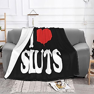 I Love Sluts Throw Blanket Soft Cozy Flannel Blanket, for Couch Bed RV 60"x50"