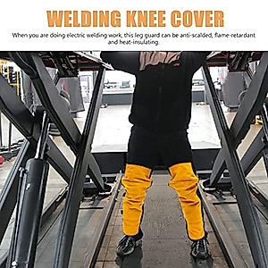 TEHAUX Welding Leg Cover Thicken Knee Pads Abrasion Resistant Welding Spats Leg Cover Sleeve Wraps for Welder Heat Abrasion Resistant Foot Leg Protection