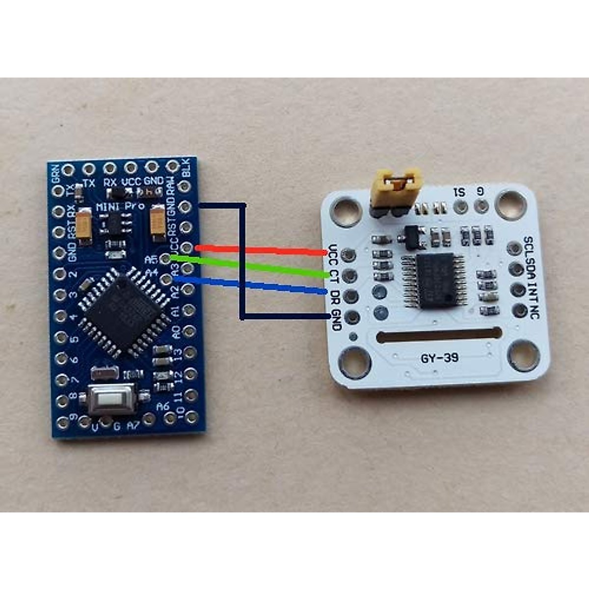 HiLetgo GY-39 Light Intensity Temperature Humidity Atmospheric Pressure Sensor 4 in One Integrated Sensor Module with Chip LTR308ALS+SPL06+SHTC3