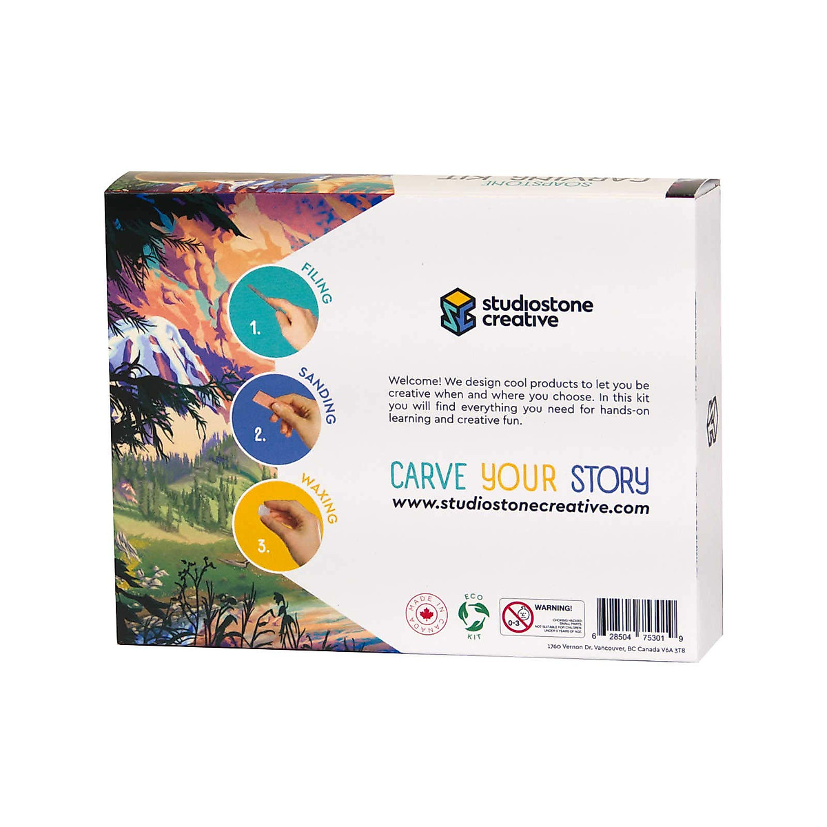 STUDIOSTONE CREATIVE DIY Arts & Crafts Carving Kit Kids Adults Bear & Wolf Sculpture Soapstone