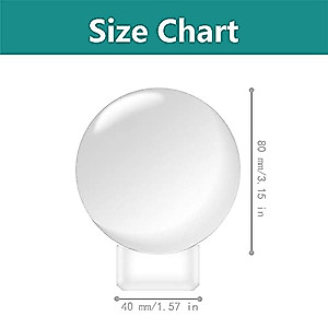 MerryNine K9 Crystal Ball, Photograph Crystal Ball with Stand and Pouch, K9 Crystal Sunshine Catchers Ball with Microfiber Pouch, Decorative and Photography Accessory (80mm/3.15" Set, K9 Clear)