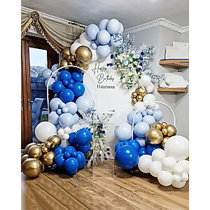KOZEE Dusty Blue Balloons Double-Stuffed light blue balloon Different sizes 63 PACK 18+12+10+5 inch 2-layers balloon for Birthday Boby baby shower Anniversary decorations