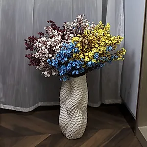 UD Babys Breath Artificial Flowers 8 Bundle Real Touch Fake Gypsophila Plastic Silk Flowers for Home DIY Garden Decor Wedding Party (White)