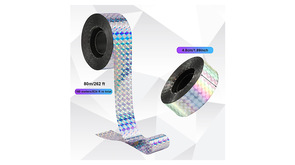 Laser Reflective Tape - 2 Rolls for Crop Protection and Scare Off Laser