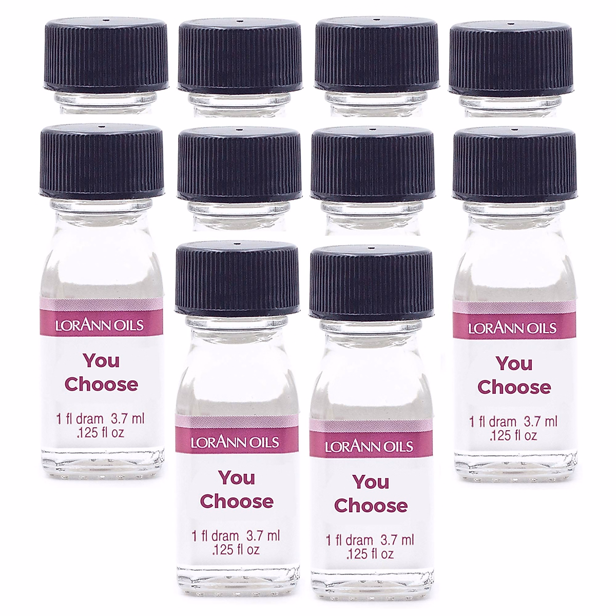LorAnn SS flavors 10 pack of 1 dram bottles (.125 fl oz - 3.7ml) YOU CHOOSE THE FLAVORS Plus a 1 dram dropper