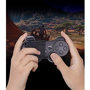 YCCTEAM Wireless Controller Compatible with PS3, Controller Replacement for PS3 with Upgraded High-Precision Joystick, Wireless Remote Gamepad with Charger Cable (Black)
