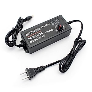 3-24V 2A Adjustable Power Adapter, Yetaida 48W Universal Switching Variable Power Supply 100-240V AC to DC 5V 6V 9V 12V 15V 18V 19V 20V for LCD Monitors, LCD TVs, LED Strip Lights, Routers