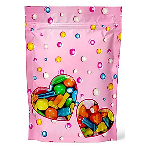 Resealable Standup Bags 4x6 inches. 60 Pk – Airtight, Waterproof, Zip Lock Seal and/or Heat Seal - Opaque Foil Pouch - Food Grade Bags For Long Shelf-Life and Multipurpose Storage. Packing Solutions For Businesses and Private Use (60 pck Medium, Candy)