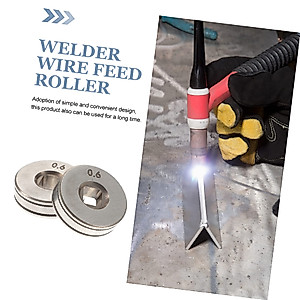 VILLCASE 2pcs Wire Drive Roller Wheels Knurled Groove Mechanical Roller Chain Wire Feed Welder Knurled Groove Wire Feed Roller Mig Welders Welder Wire Feed Drive Steel Driver Wire Feeder