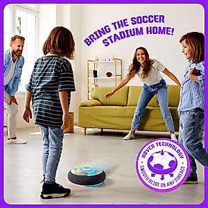 Hover Soccer Ball for Kids - Boy Birthday Gifts - Indoor Toy Games Easter Gift for Boys Age 6, 7, 8, 9, 10, 11, 12 Year Old - Light-Up Toys Game for Kid - 6-8, 8-12 - Gift for 8 Year Olds (Single)