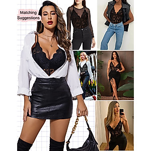 Avidlove Women Teddy Lingerie One Piece Babydoll Bodysuit Romper,X-Large,Black