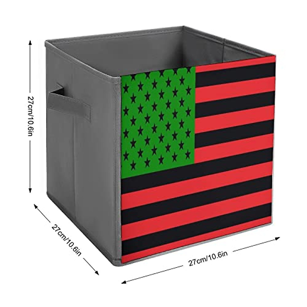 African American Flag Large Cubes Storage Bins Collapsible Canvas Storage Box Closet Organizers for Shelves