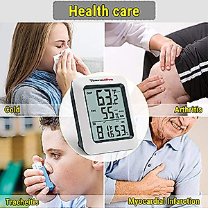 ThermoPro TP60 Digital Hygrometer Indoor Outdoor Thermometer Wireless Temperature and Humidity Gauge Monitor Room Thermometer with 200ft/60m Range Humidity Meter