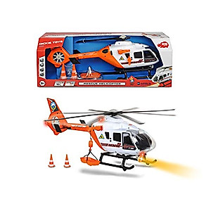 DICKIE TOYS Light and Sound SOS Rescue Helicopter with Moving Rotor Blades, 25"