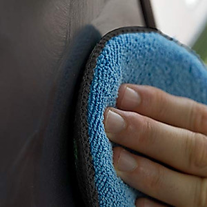 VIKING Microfiber Car Detailing Applicator Pads, Car Wax Applicator, 5 Inch Diameter, 6 Pack, Blue/Grey