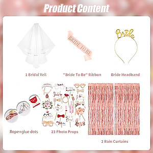 YSVVALDEG Bachelorette Party Decoration, Our Bride To Be Decorations Include Bride To Be Sash, Bachelorette Balloons, Bachelorette Photo Props, Tassel Curtains And Other Bridal Shower Decorations