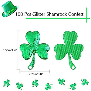 FEPITO 200PCS St.Patrick's Day Shamrock Coins Table Confetti Decorations, St.Patrick Shamrocks Green & Gold Lucky Clover Shamrock Plastic Coins for St.Patricks Day Decoration Party Favors