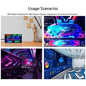 64x32 2048 RGB Full Color LED Matrix Panel 2.5mm Pitch P2.5, Display Text/Colorful Image/Animation Adjustable Brightness Chainable Design,Compatible with Raspberry Pi / Raspberry Pi Pico / ESP32