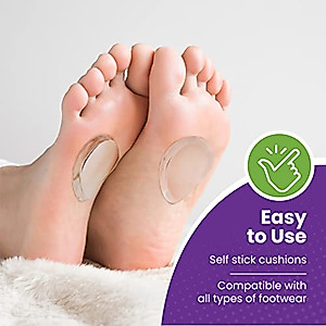 Premium Gel Ball of Foot Cushions - Reusable Clear Gel Metatarsal Pads - Foot Pain Relief - 1/4 Inch - 4 Pair