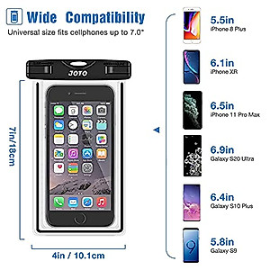 JOTO 2 Pack Universal Waterproof Pouch Bundle with OTO Universal Waterproof Case, Cellphone Dry Bag