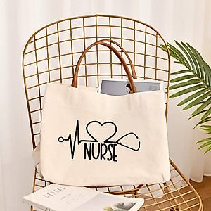 kifasyo Nurse Tote Bag Nurse Gifts RN Nursing Bag for Work, Shopping, Beach, Travel