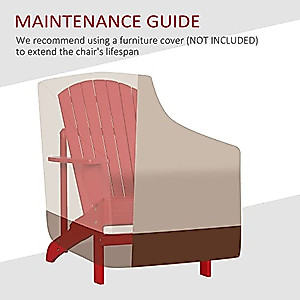 Outsunny Wooden Adirondack Chair, Outdoor Patio Lawn Chair with Cup Holder, Weather Resistant Lawn Furniture, Classic Lounge for Deck, Garden, Backyard, Fire Pit, Red