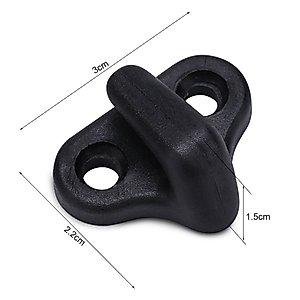 Kayak Lashing Hooks,4pcs Nylon Lashing Hook,Kayak Lashing Hooks J Hooks Nylon Bungee Hooks J Shape Hooks Replacement Black with Flat Head Screws for Kayak Canoe Paddle Board Boat Deck Rigging Kit
