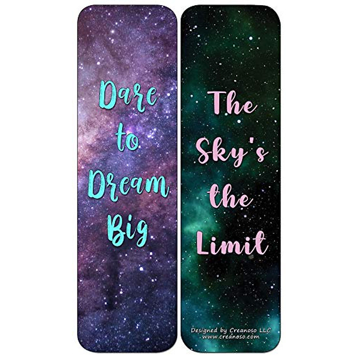 Creanoso Galaxy Motivational Bookmarks Cards Series 3 (60-Pack) - Premium Quality Gift Ideas for Children, Teens, & Adults for All Occasions - Stocking Stuffers Party Favor & Giveaways