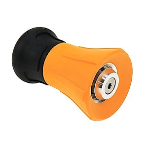 Sydien 3/4" Fire Hose Nozzle, Heavy Duty Fireman Hose Nozzle, Adjustable High Pressure Sprayer Nozzle for Car Washing Patio Cleaning Watering Lawn and Garden, Universal Fit Garden Hose Nozzle Orange