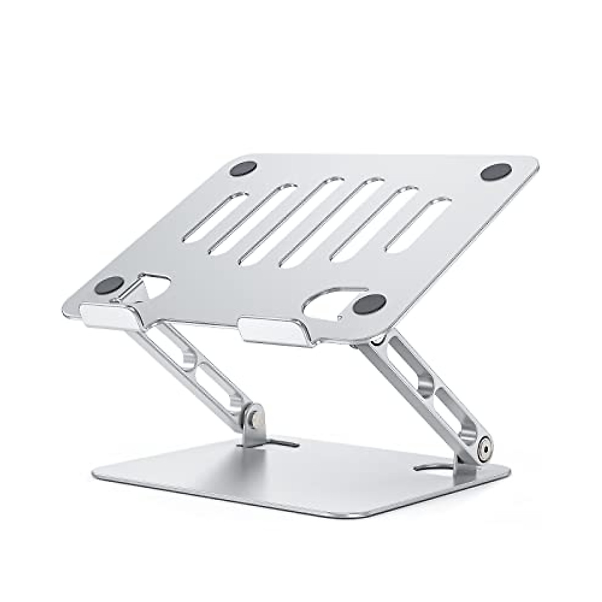 HUANUO Adjustable Laptop Stand, Aluminum Laptop Riser, Ergonomic Laptop Stand for Desk, Notebook Computer Stand Holder Compatible with 10-17” Laptops, Silver, HNLS07S