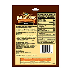 LEM Products Backwoods Cajun Jerky Seasoning, Ideal for Wild Game and Domestic Meat, Seasons Up to 25 Pounds of Meat, 22.2 Ounce Packet with Pre-Measured Cure Packet Included