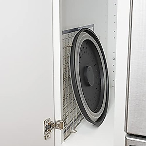 Tovolo 47006-200 Set of Three Collapsible Microwave, Lid for Reheating Food, Meal Prep Gadget, No Mess Folding Plate Cover Kitchen Tool, Set of 3, Charcoal, 3 Count