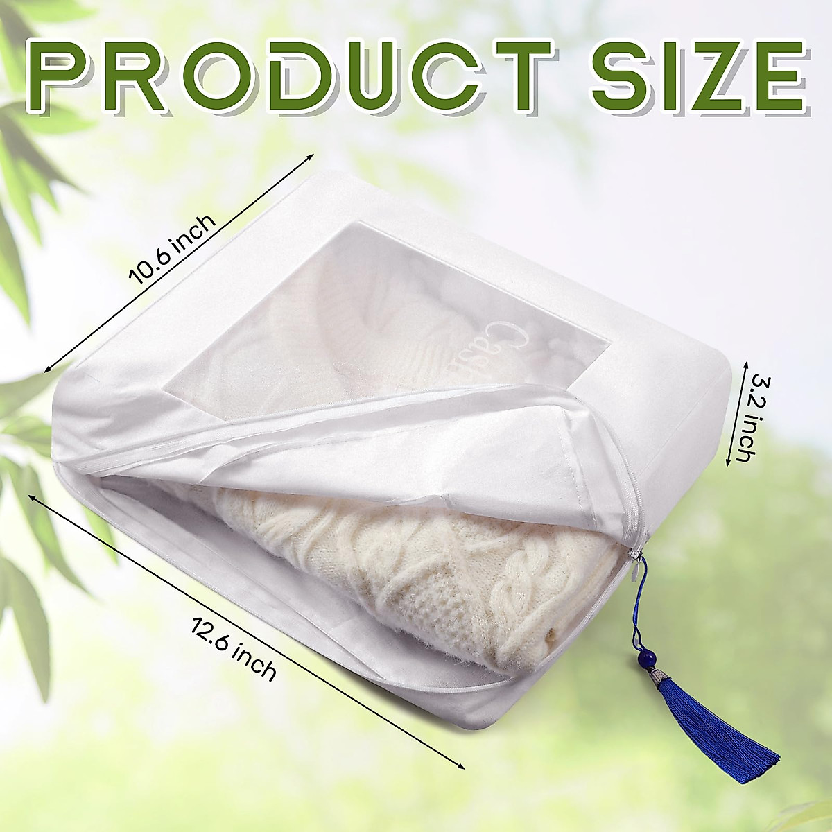 GliCraft 2 Pcs Cashmere Protection Pouch Wool Cotton Sweater Storage Bag Breathable Washable Cotton Bag for Woolen Cashmere Sweaters Storage, Cashmere, Merino Wool, and More