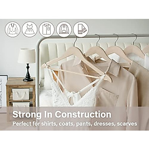 StorageWorks Coat Hanger, Schima Superba Clothes Hanger, Natural Wood Hangers for Shirts, Jackets, Pants, Coats, Suits, Sweaters, 10 Pack