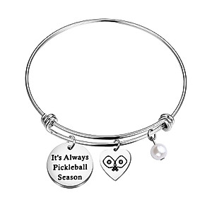 Zuo Bao Pickleball Lover Gift Pickleball Player Bracelet It's Always Pickleball Season Jewelry Gift For Pickleball Coach (It's Always Pickleball Season)