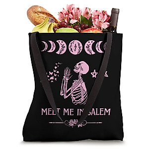 Meet Me In Salem Cute Pink Witchy Witchcraft Halloween Pagan Tote Bag