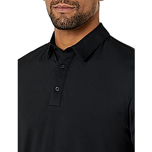 Amazon Essentials Men's Slim-Fit Tech Stretch Polo Shirt, Black, X-Small