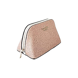 Kate Spade Joeley Tinsel Glitter Travel Dome Cosmetic Case, Rose Gold