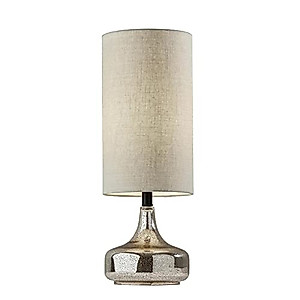Adesso 1551-01 Cassandra Table Lamp, 23.75 in, 60W, Cracked Mercury Glass/Black, 1 Table Lamp